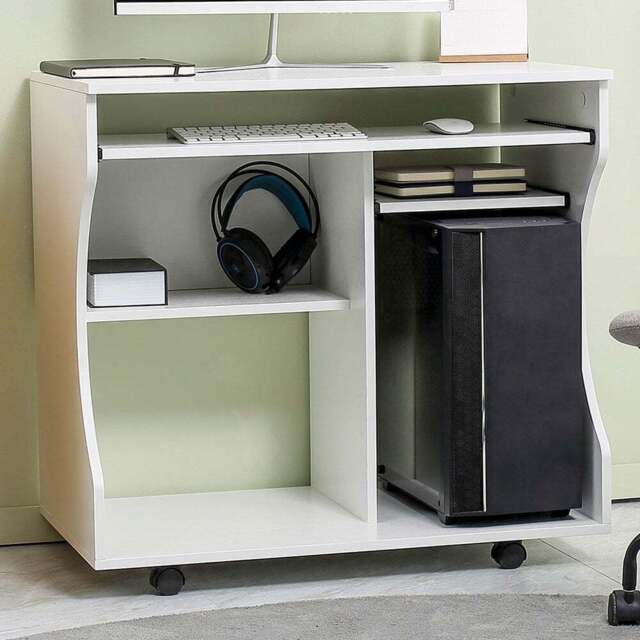 HOMCOM Computer Desk with Sliding Keyboard Tray White by wilko ...