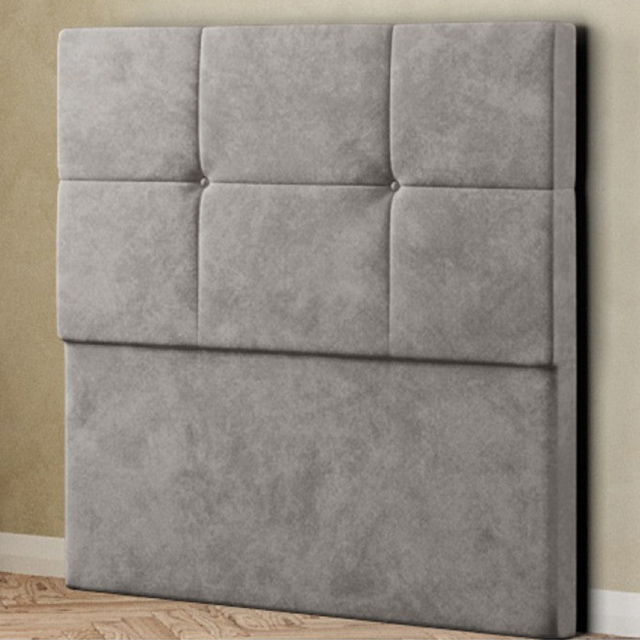 Eleganza Jacob Double Silver Plush Floor Standing Headboard by Wilko ...
