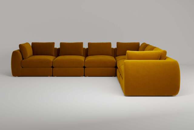 Zen - 6 Piece Corner - Rearrangeable Modular Sofa - Soft Touch Velvet ...