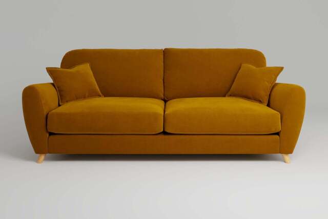 Cloud Nine - 4 Seater Sofa - Soft Touch Velvet Saffron by Zofa ...