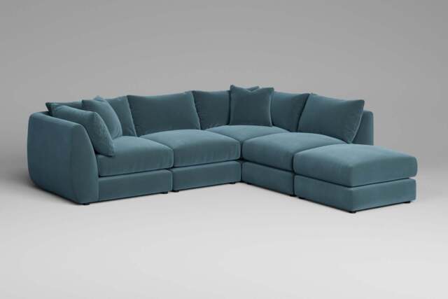 Utopia - 4 Piece Open End with Footstool - Rearrangeable Modular Sofa ...