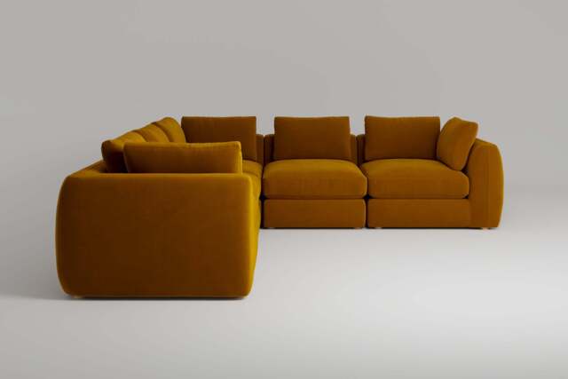Zen - 5 Piece Corner - Rearrangeable Modular Sofa - Soft Touch Velvet ...
