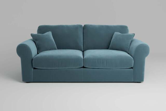 Mellow - 3 Seater Sofa - Soft Touch Velvet Sea Green by Zofa | ufurnish.com