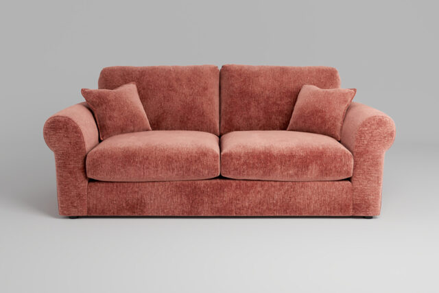 Mellow Spice Red 3 Seater Sofa | Soft Woven Chenille by Zofa | ufurnish.com