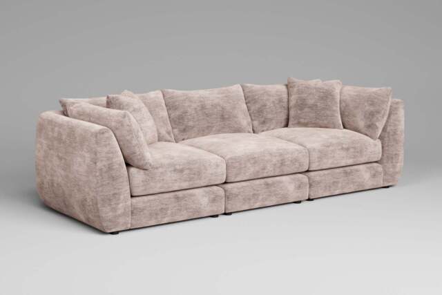 Utopia - 3 Piece - Rearrangeable Modular Sofa - Cosy Chenille Ashen ...